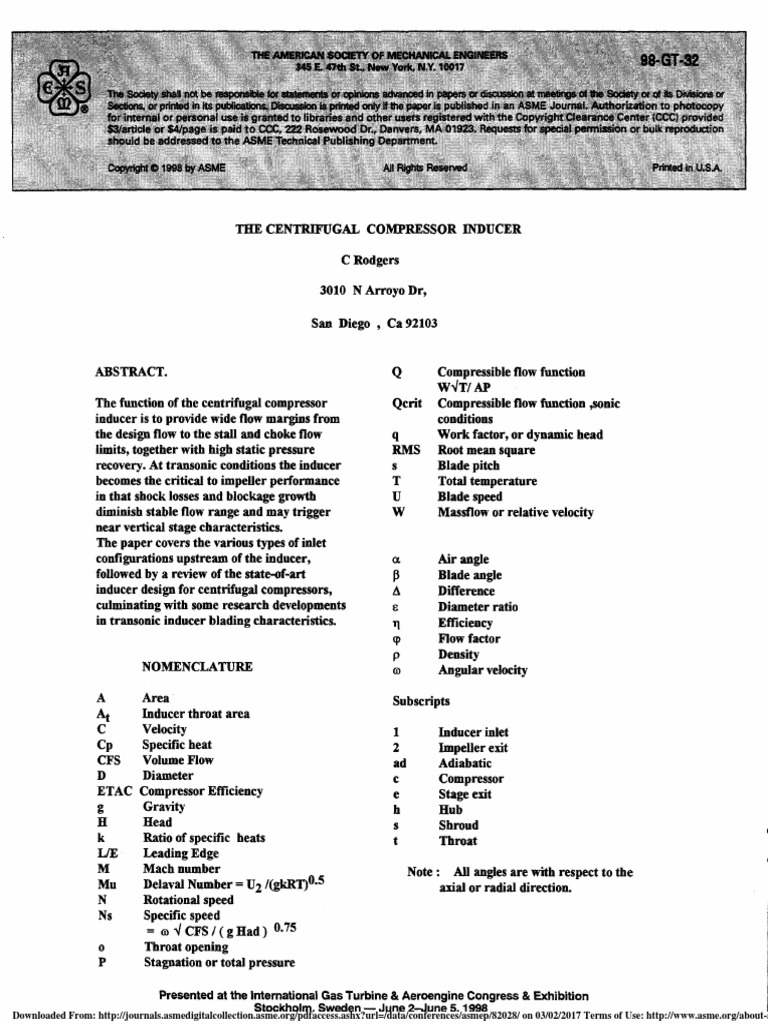 Centrifugal Compressor Inducer PDF | PDF | Dynamics (Mechanics ...