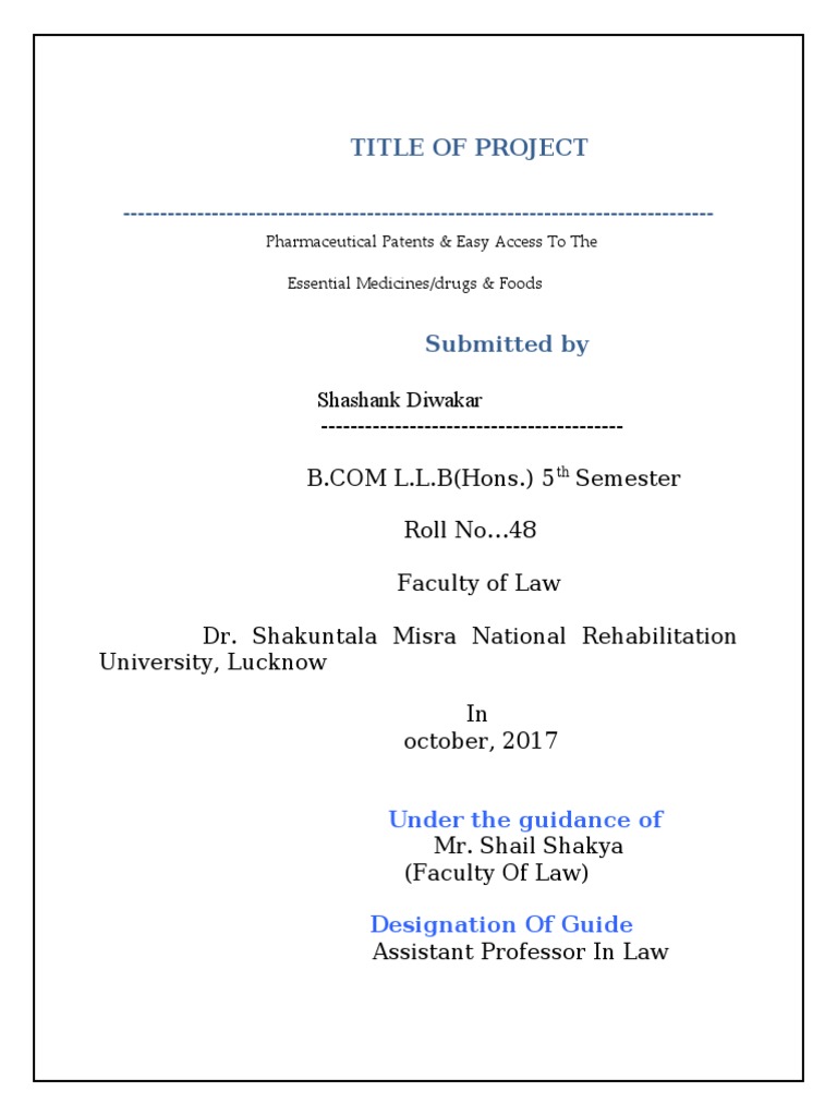 IPR Project | PDF | Generic Drug | Trips Agreement