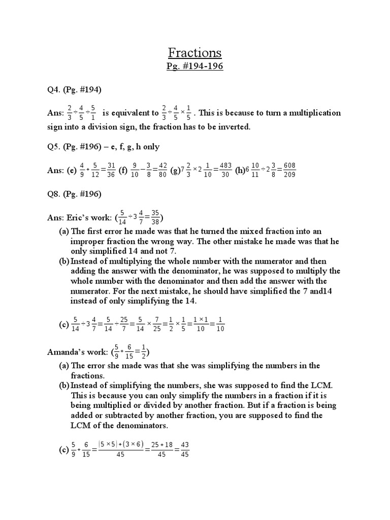 Fractions | PDF | Fraction (Mathematics) | Number Theory