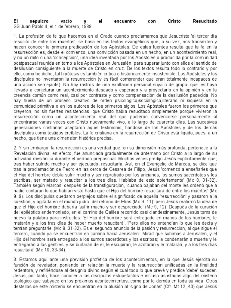 El Sepulcro Vacío | PDF | La resurrección de Jesús | Evangelios