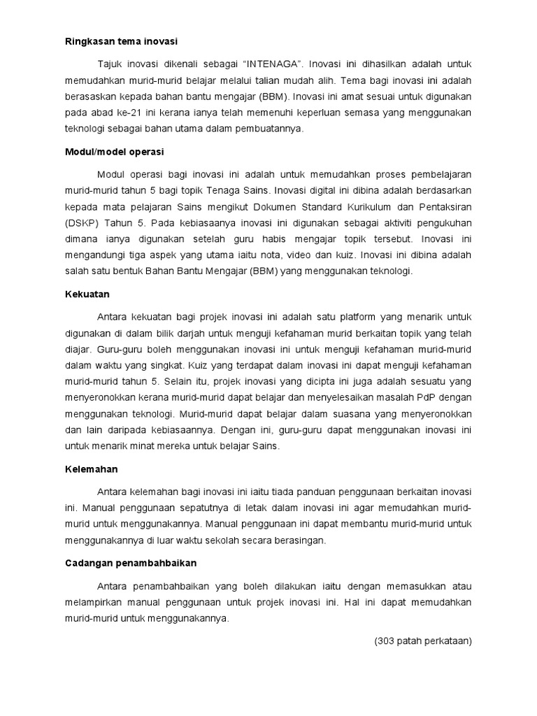 Ringkasan Tema Inovasi | PDF | Seni