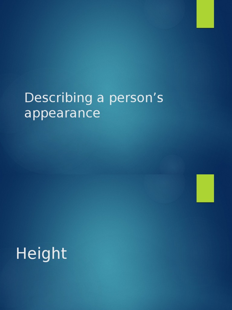 Describing A Person's Appearance | PDF
