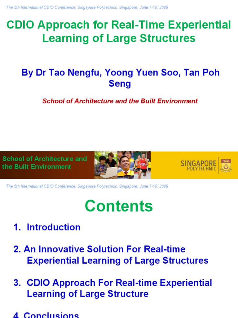 CDIO Approach For Real-Time Experiential Learning of Large Structures ...