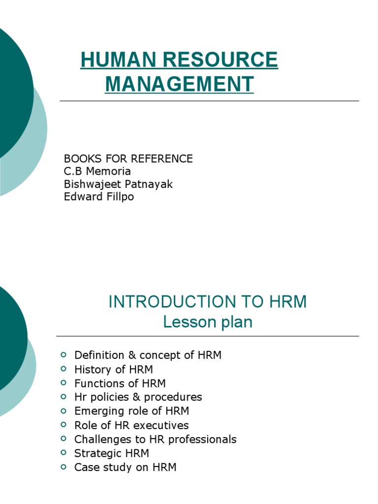 Human Resource Management: Books For Reference C.B Memoria Bishwajeet ...
