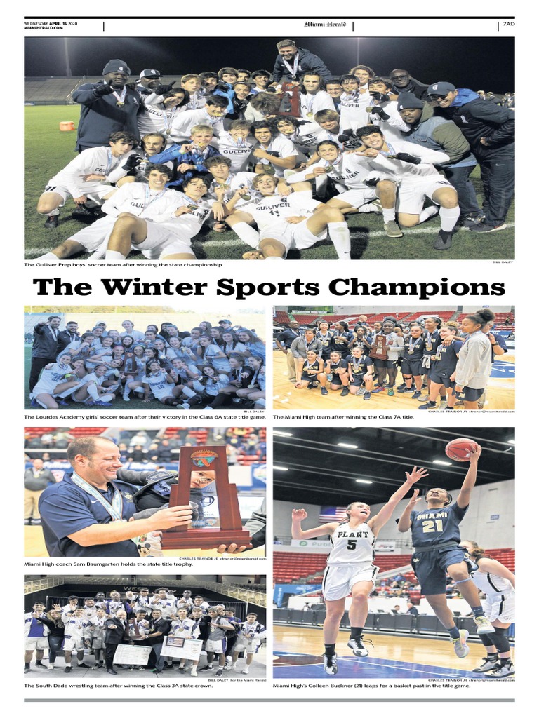 The Winter Sports Champions: Wednesday April 15 2020 | PDF