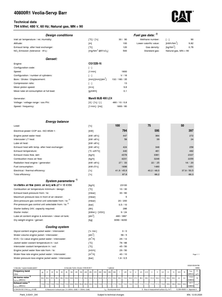 Ficha Tecnica CAT CG 132B-16 | PDF | Exhaust Gas | Engines
