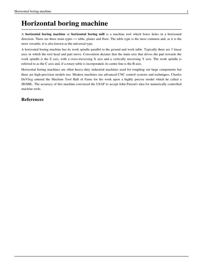 Horizontal Boring Machine | PDF