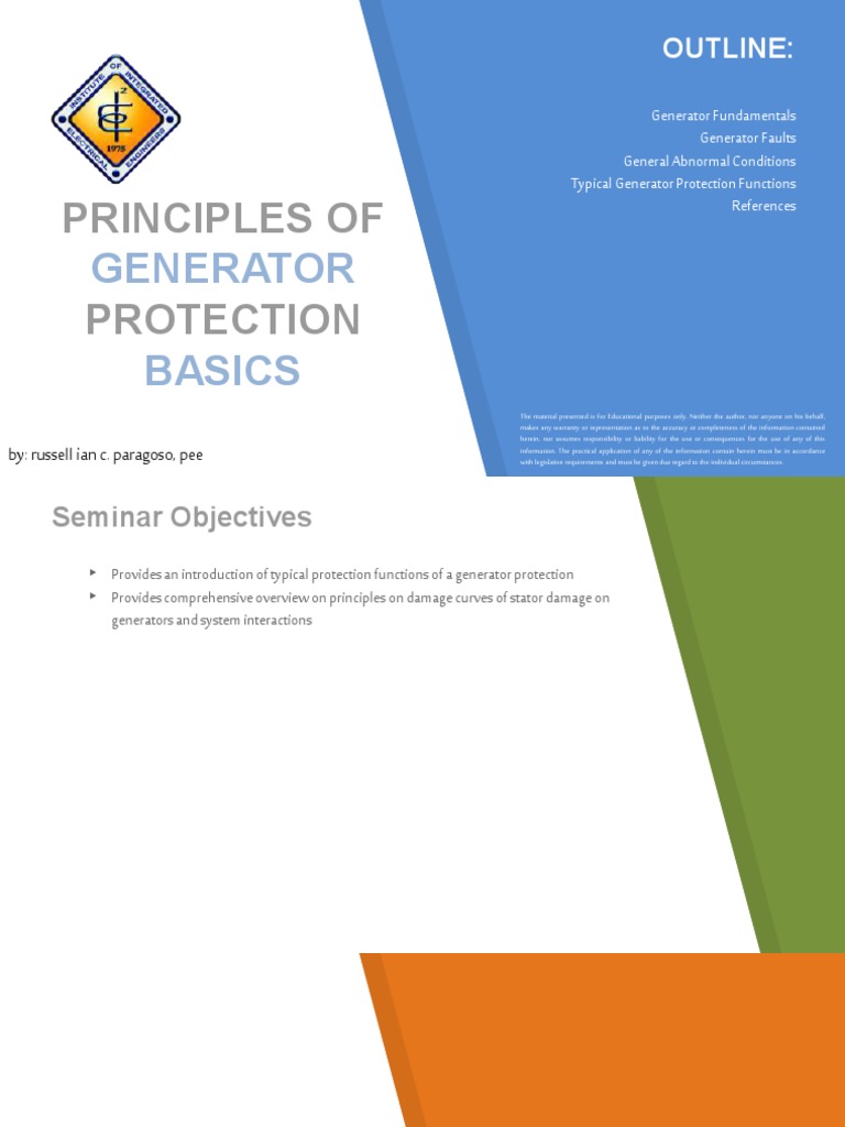Principles of Generator Protection Basics | PDF | Electric Generator ...