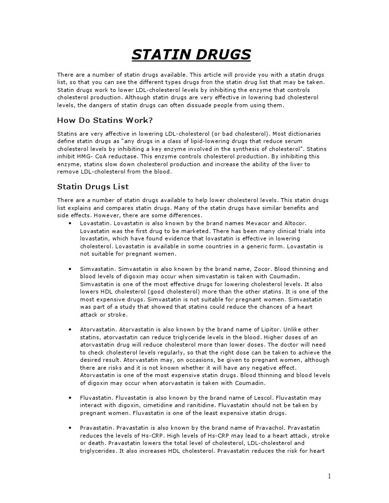 Statin Drugs: How Do Statins Work? | PDF | Statin | Myocardial Infarction