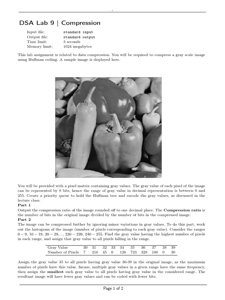 DSA Lab 9 - Compression | PDF | Data Compression | Bit