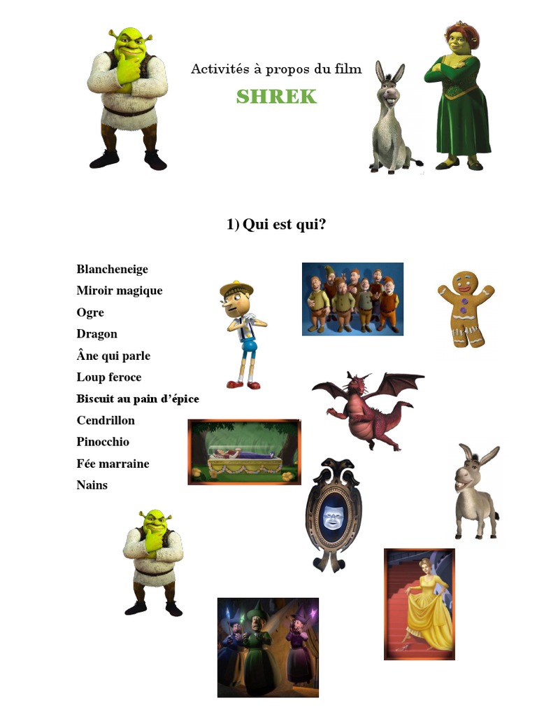 Activités ludiques sur Shrek | PDF