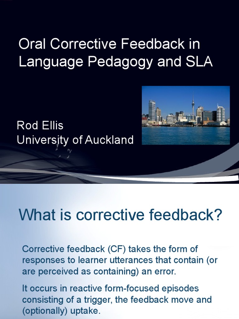 Ellis Oral Corrective Feedback in Language Pedagogy and SLA | PDF ...