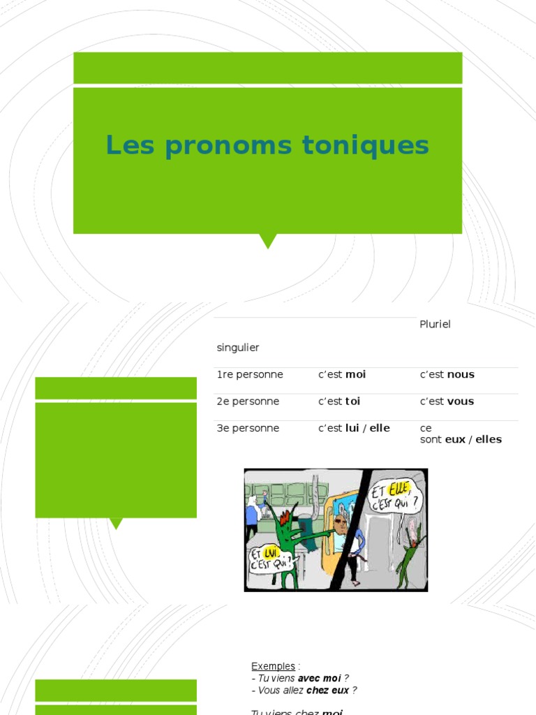 Les Pronoms Toniques | PDF | Pronom | Conjugaison