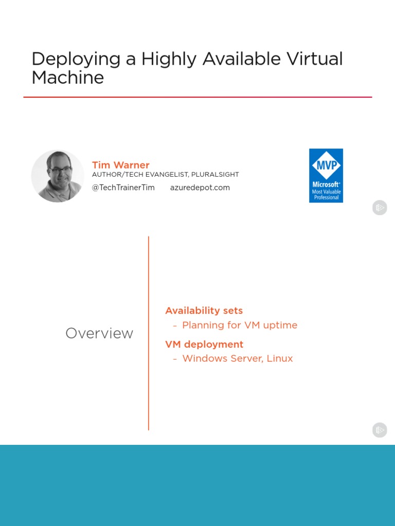Deploying A Highly Available Virtual Machine: Tim Warner | PDF