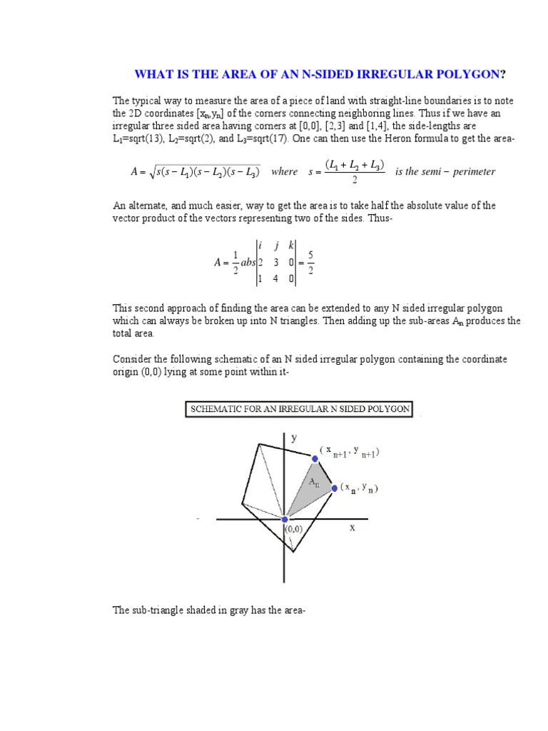 Area Calculation | PDF | Area | Triangle
