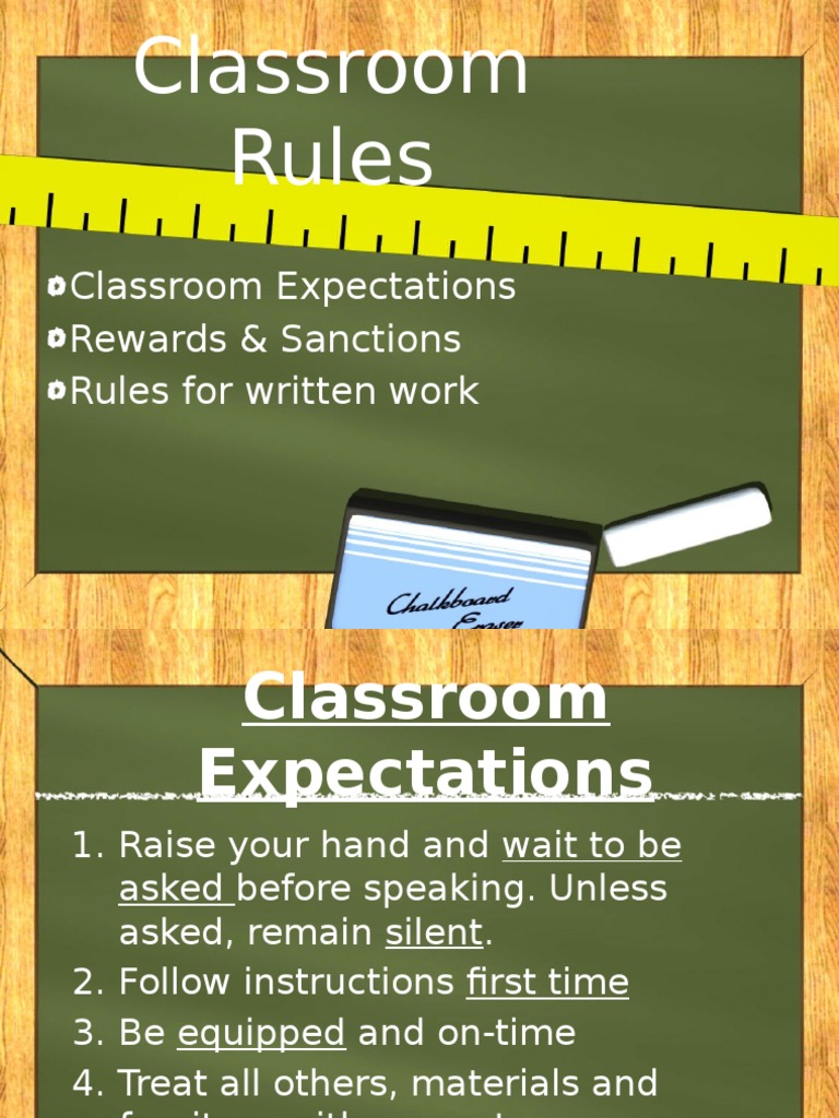 Classroom Rules and Expectations Guide | PDF