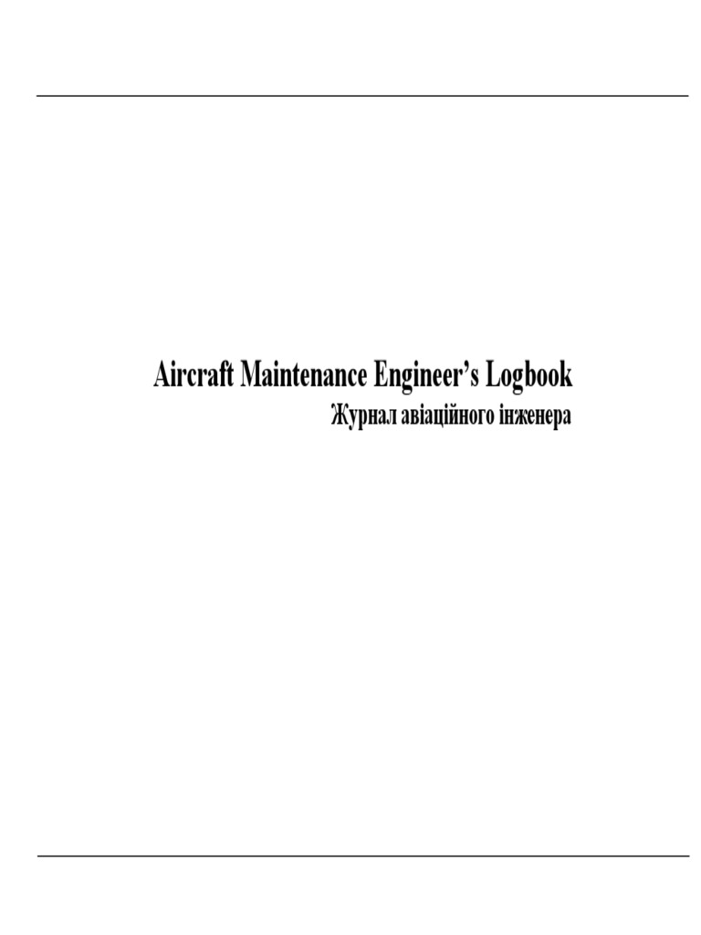 Aircraft Engineer's Logbook-SAMPLE PDF | PDF