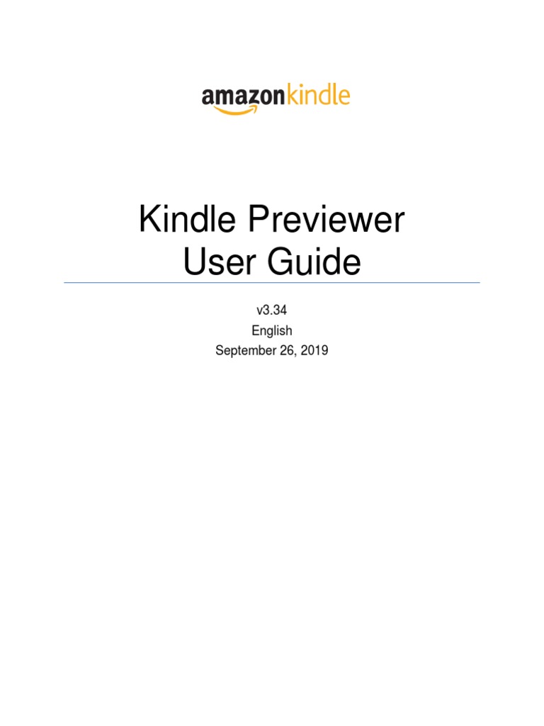 Kindle Previewer User Guide: v3.34 English September 26, 2019 | PDF ...