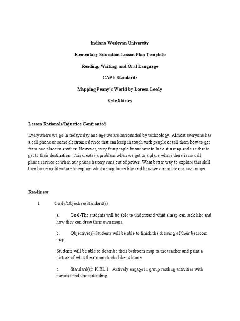 Reading Lesson Plan E-Unit | PDF | Bedroom | Lesson Plan