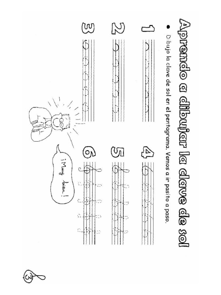 3 Aprendo A Dibujar La Clave de Sol PDF | PDF