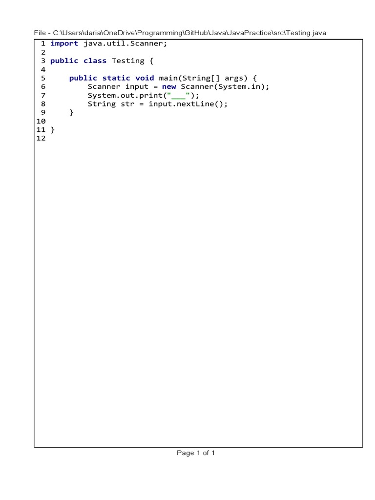 Java User Input Example Code | PDF | Computers | Technology & Engineering