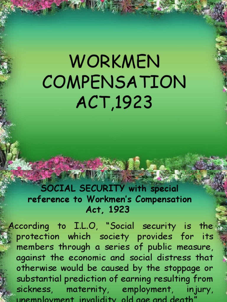 Workmen Compensation Act | Download Free PDF | Social Security ...