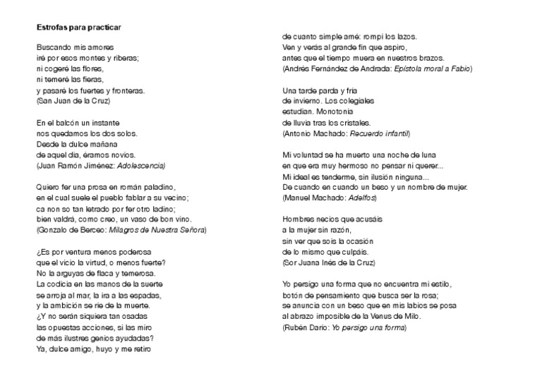 Estrofas para Practicar | PDF | Derecho | Poesía