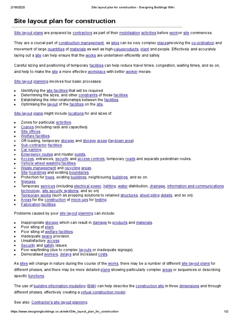 Site Layout Plan For Construction | PDF | Building Information Modeling ...