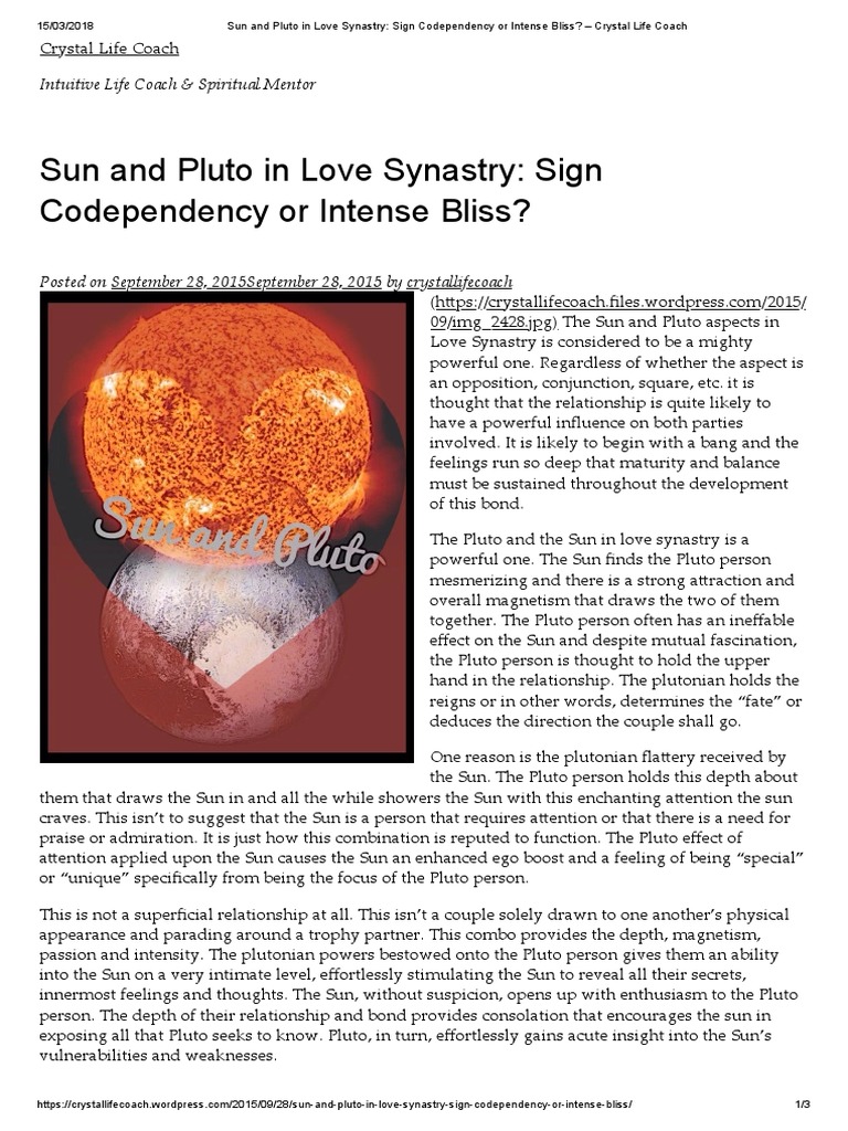 Sun and Pluto in Love Synastry | PDF | Science | Astronomy