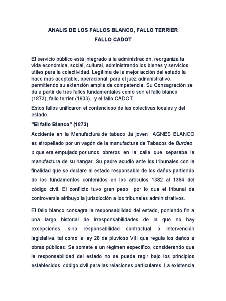 Fallo Blanco, Fallo Cadot | PDF | Jurisdicción | Competencia (ley) Fallo Blanco, Fallo Cadot | PDF | Jurisdicción | Competencia (ley)