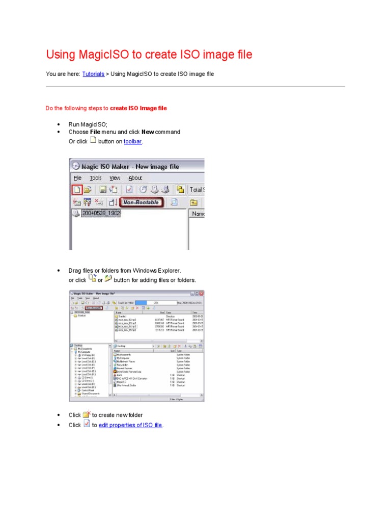 Using MagicISO To Create ISO Image File | PDF