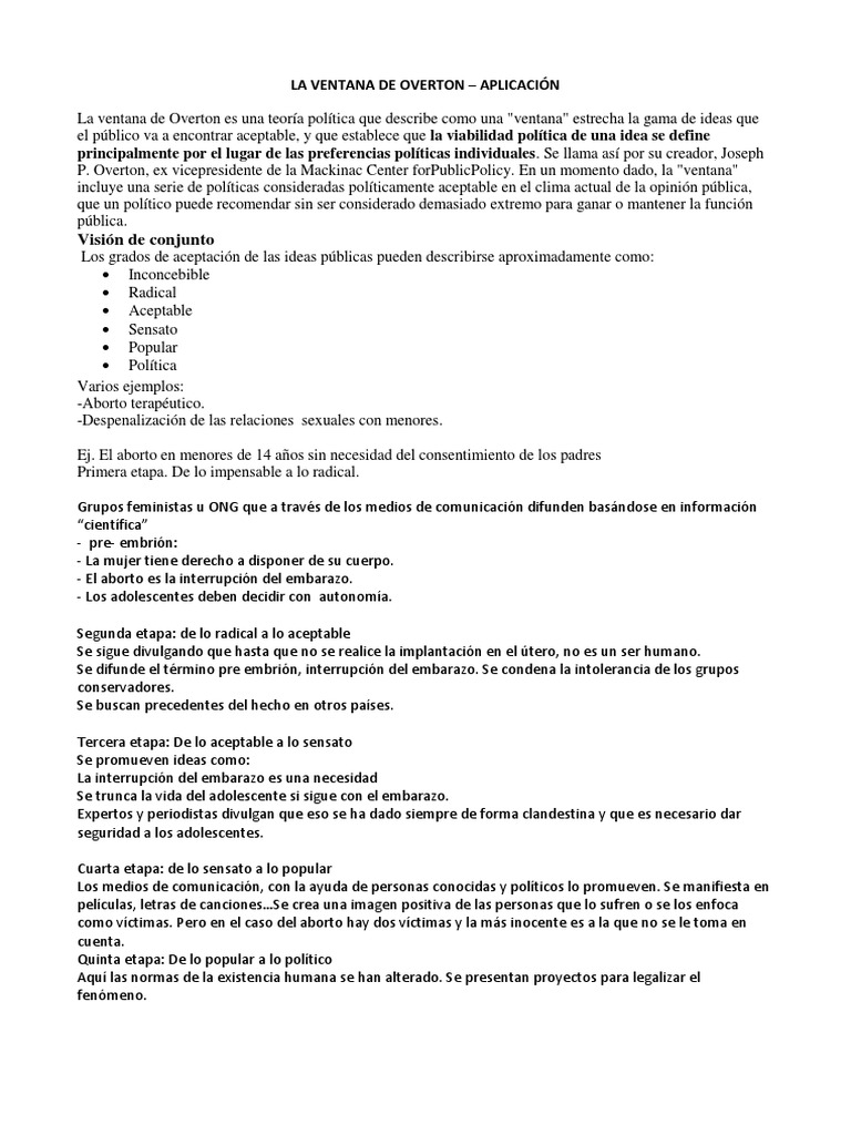 Ventanas de Overton Ejemplos | PDF | Ciencias sociales