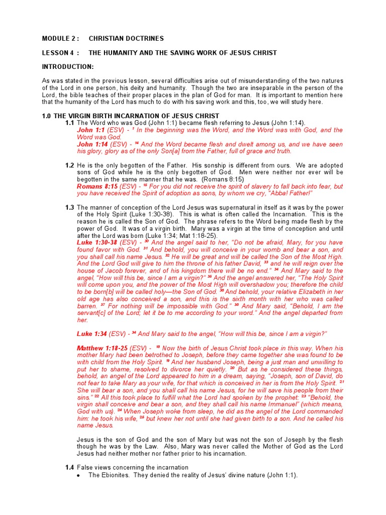 Jesus' Humanity and Saving Work | PDF | Resurrection Of Jesus | Logos ...