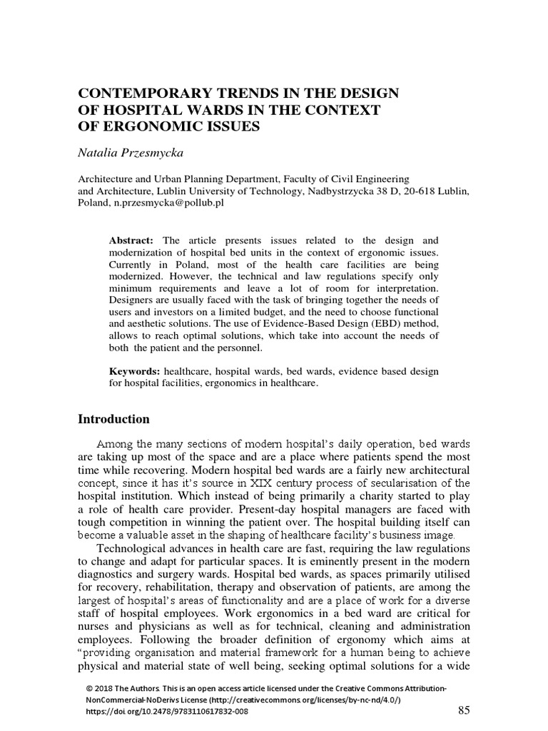 Contemporary Trends in The Design of Hospital Ward PDF | PDF | Hospital ...