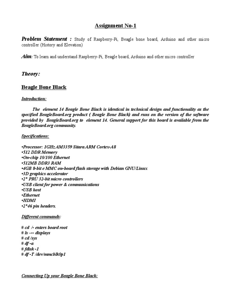 Problem Statement: Aim Theory:: Assignment No-1 | PDF | Raspberry Pi ...