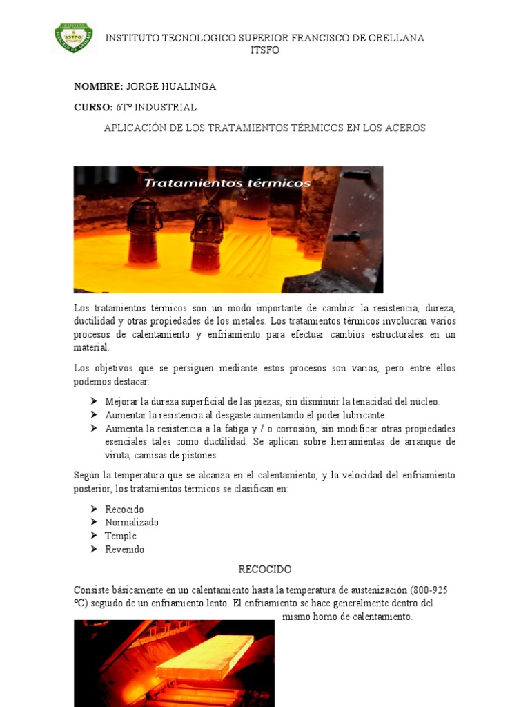TERMICO | PDF | Tratamiento a base de calor | Recocido (Metalurgia)