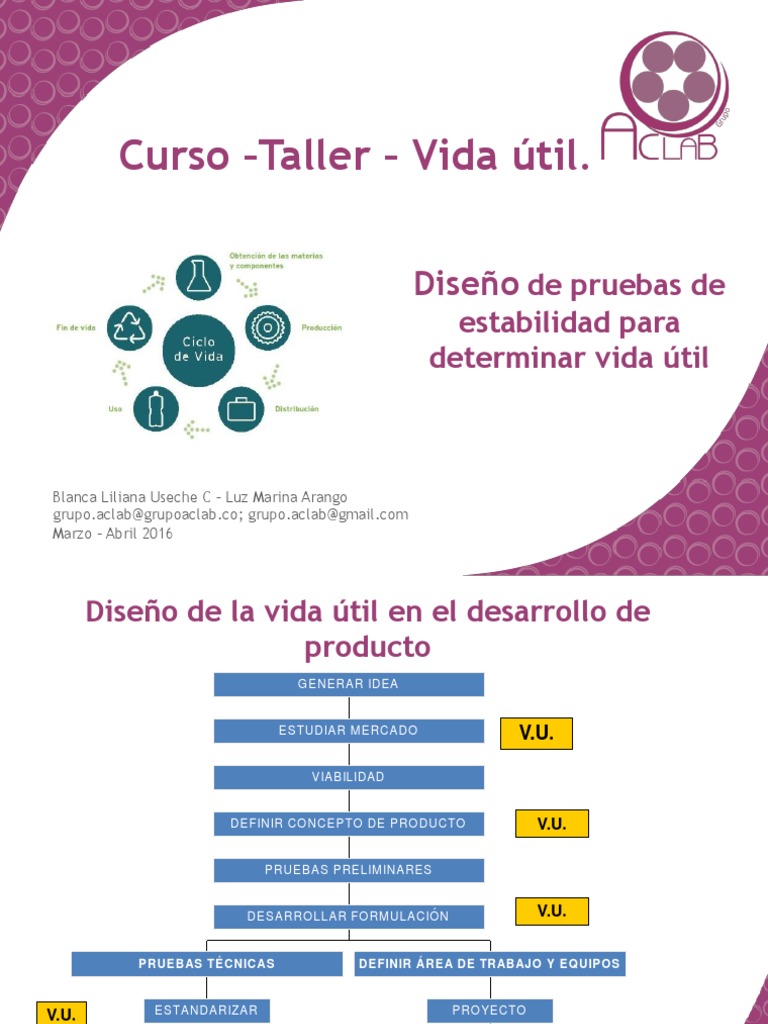 Diseño de Estudios de Vida Util | PDF | Ácido | Diseño