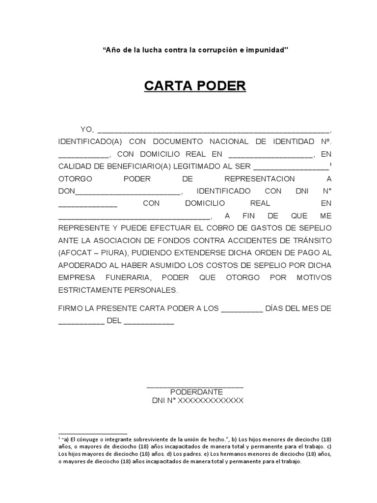 Poder para Funerarias | PDF