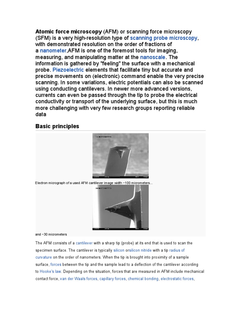 Atomic Force Microscopy Explained | PDF | Atomic Force Microscopy ...