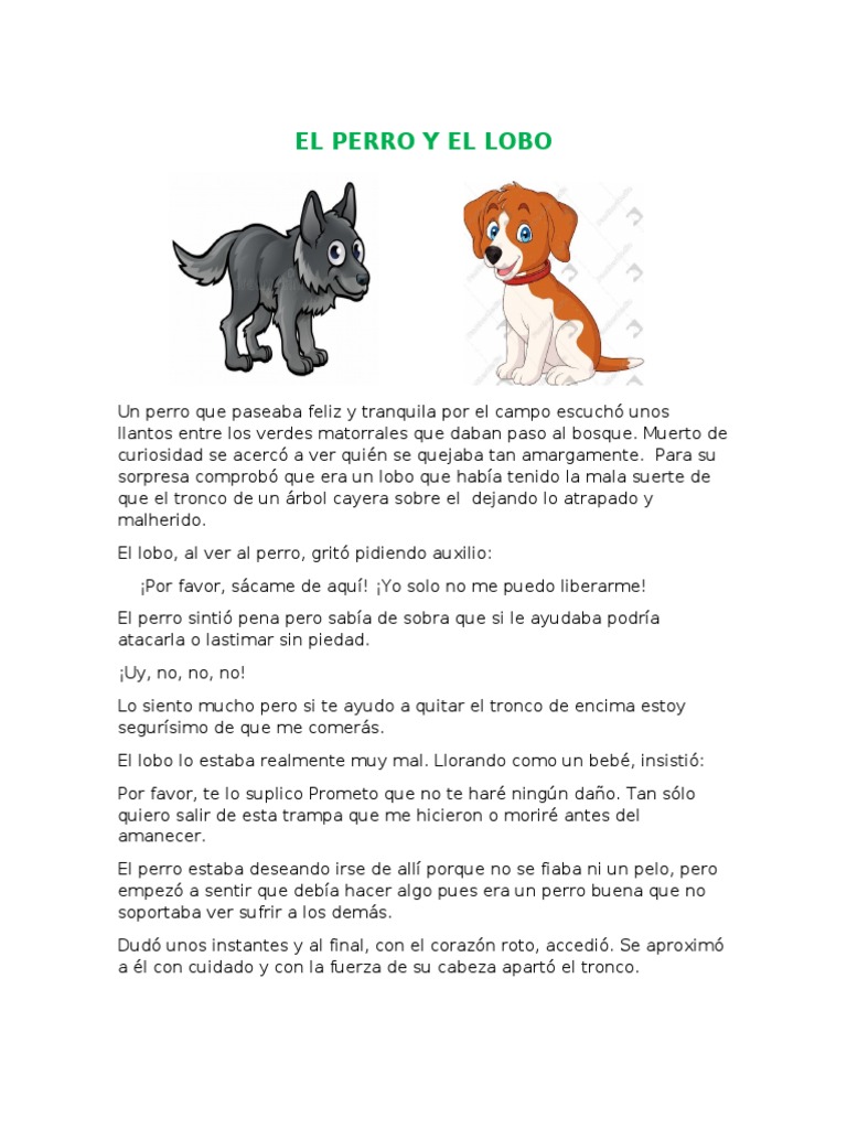 Cuento El Perro y El Lobo | PDF | Perros | Gatos