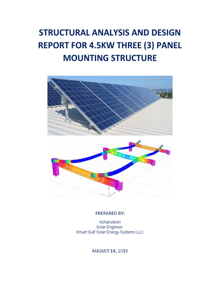 Structural Analysis and Design Report For 4.5KW 3 Panel Mounting ...