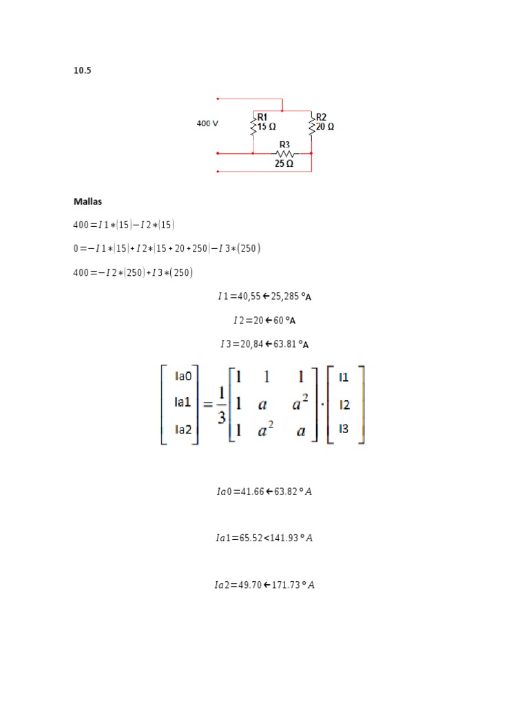 Ejercicios Componentes Simetricas | PDF
