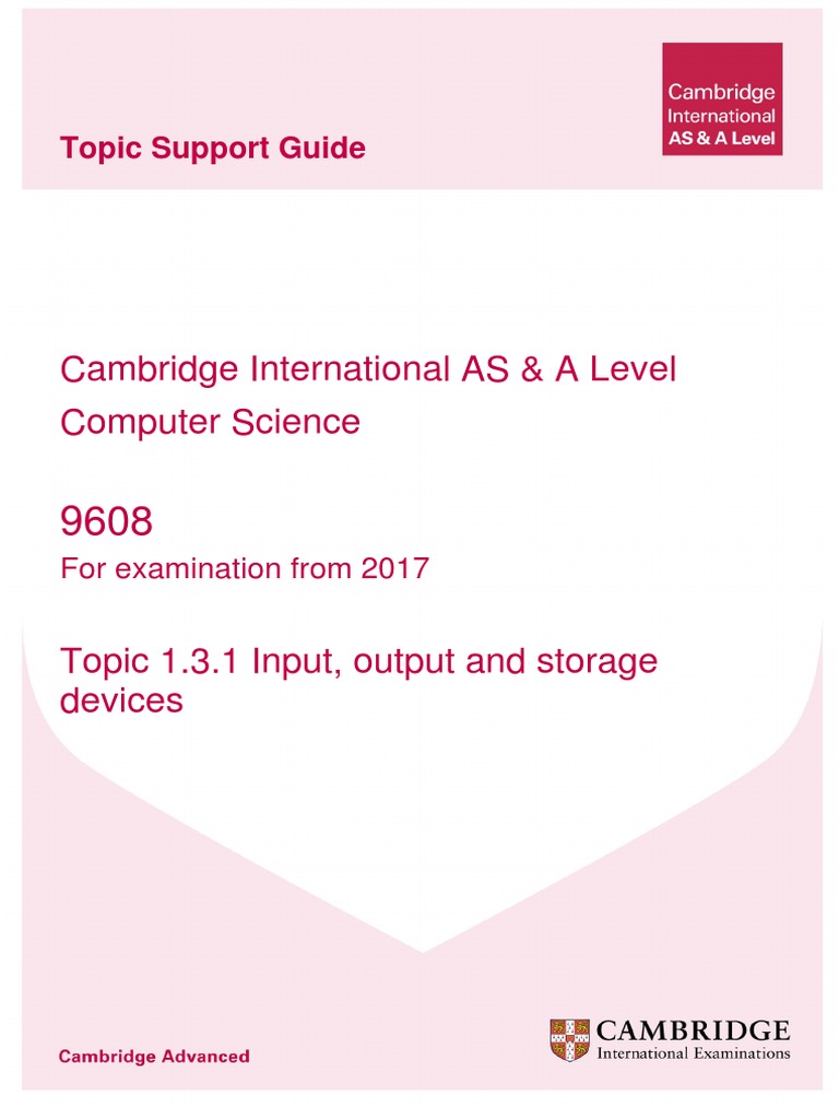 Cambridge International AS & A Level Computer Science: Topic Support ...