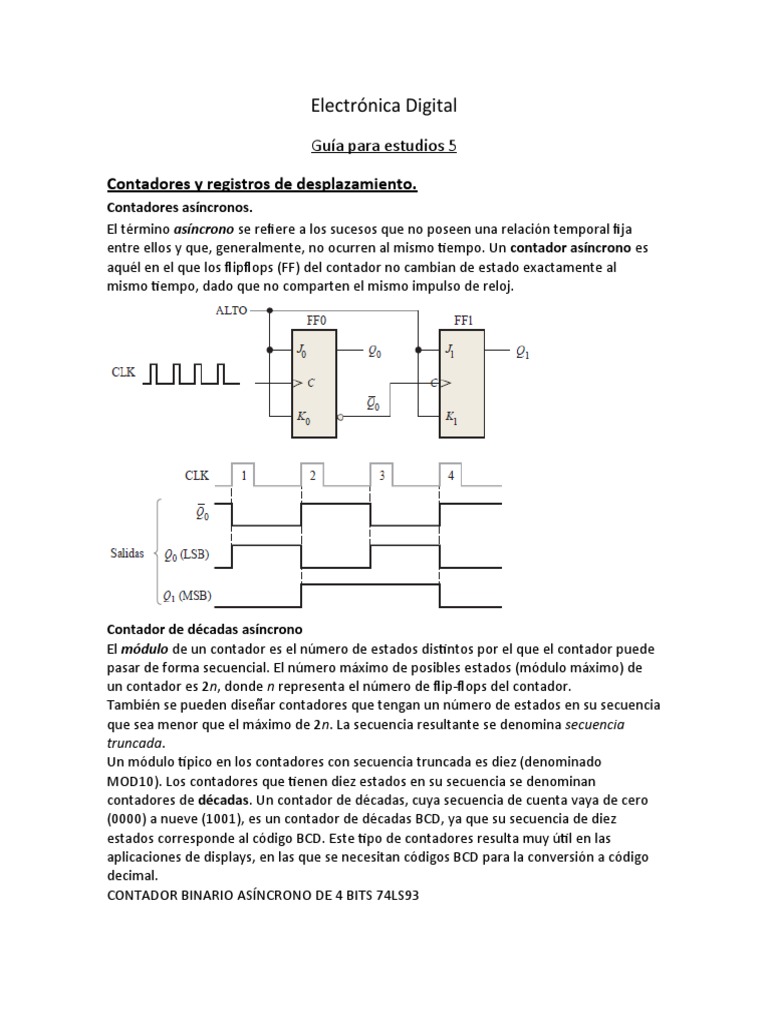 Contadores y Registros | PDF | Decimal codificado en binario | Poco