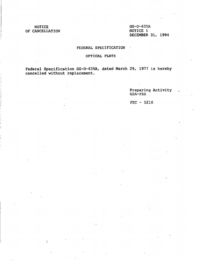 GG-O-635A Notice 1 Cancellation | PDF