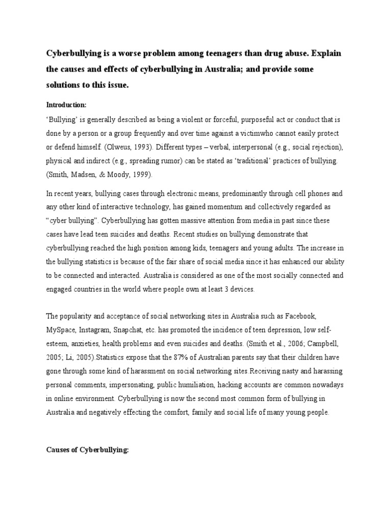 Understanding Cyberbullying in Australia | PDF | Cyberbullying | Bullying