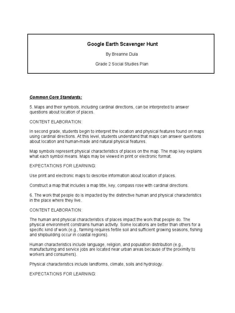 Google Earth Scavenger Hunt | PDF | Map | Software