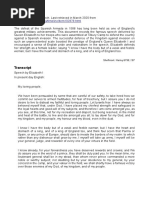 Queen Elizabeth I's Speech To The Troops at Tilbury, 1588 | PDF ...
