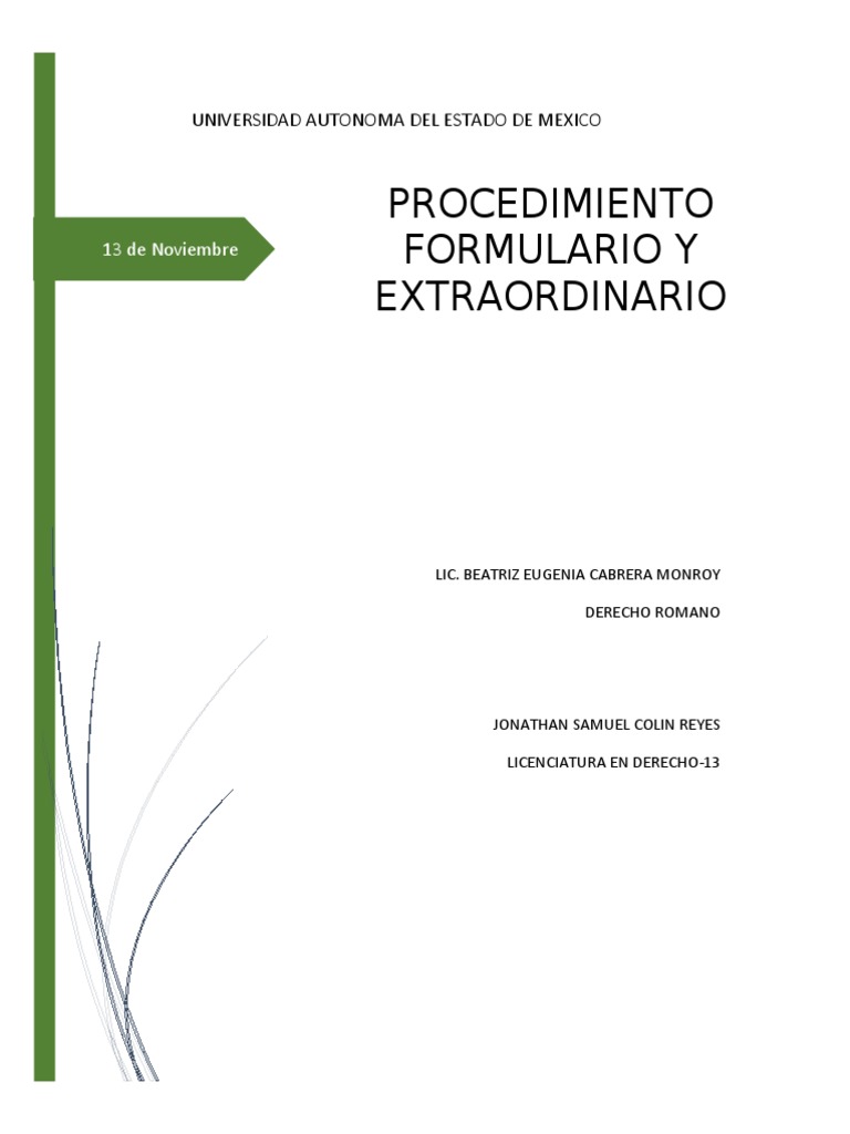 Procedimiento Formulario y Extraordinario | PDF | Sentencia (ley ...