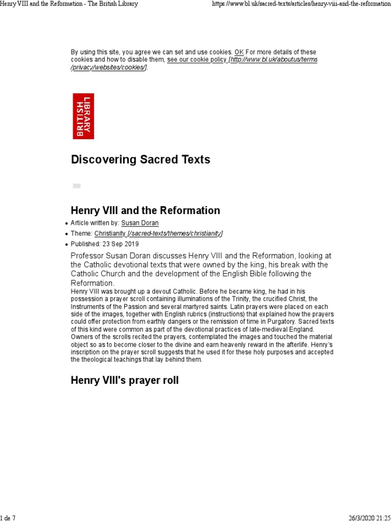 Henry VIII and The Reformation | PDF | Catholic Church | Religious ...